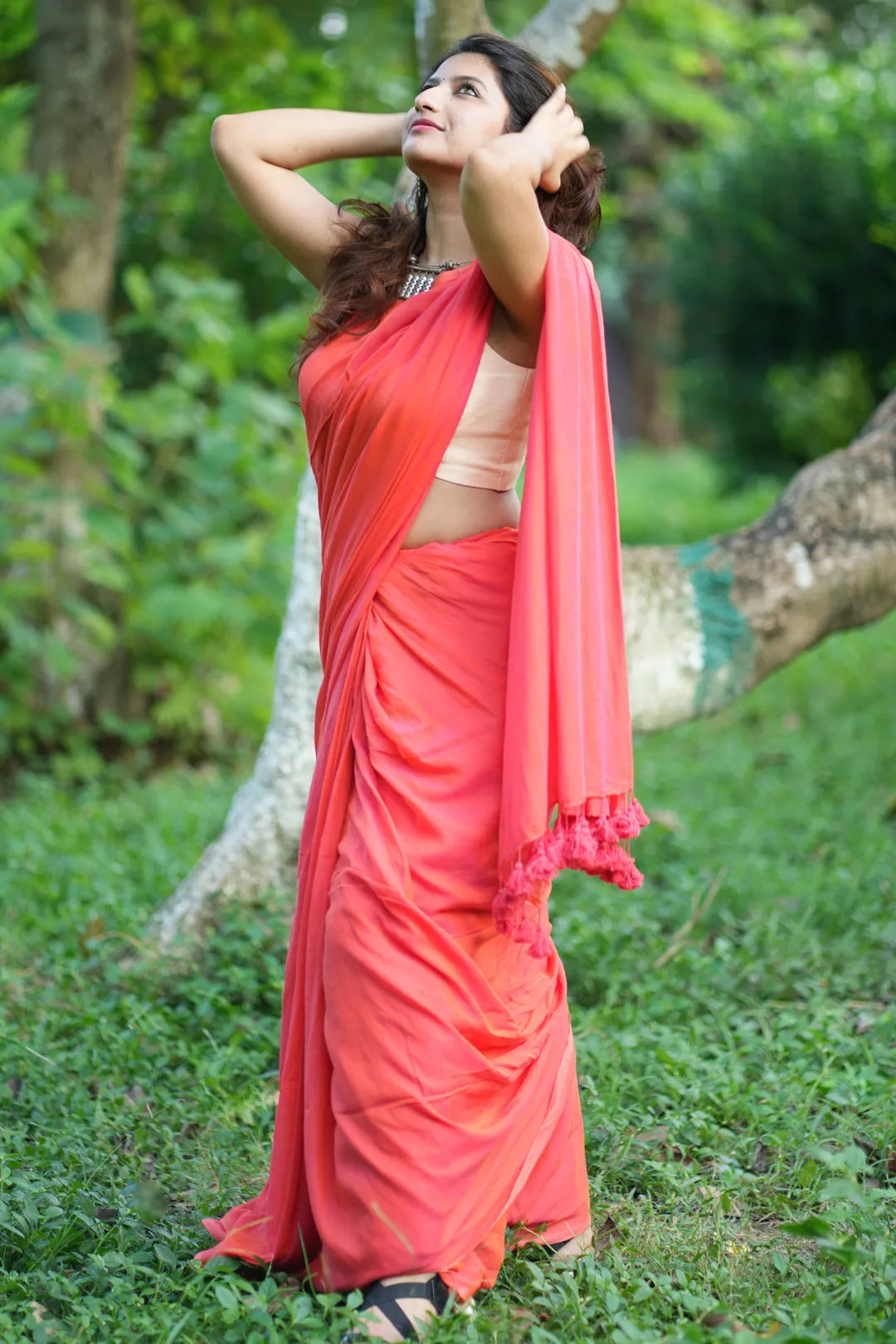 Just 16 Cherry Red Saree - I Love Sarees