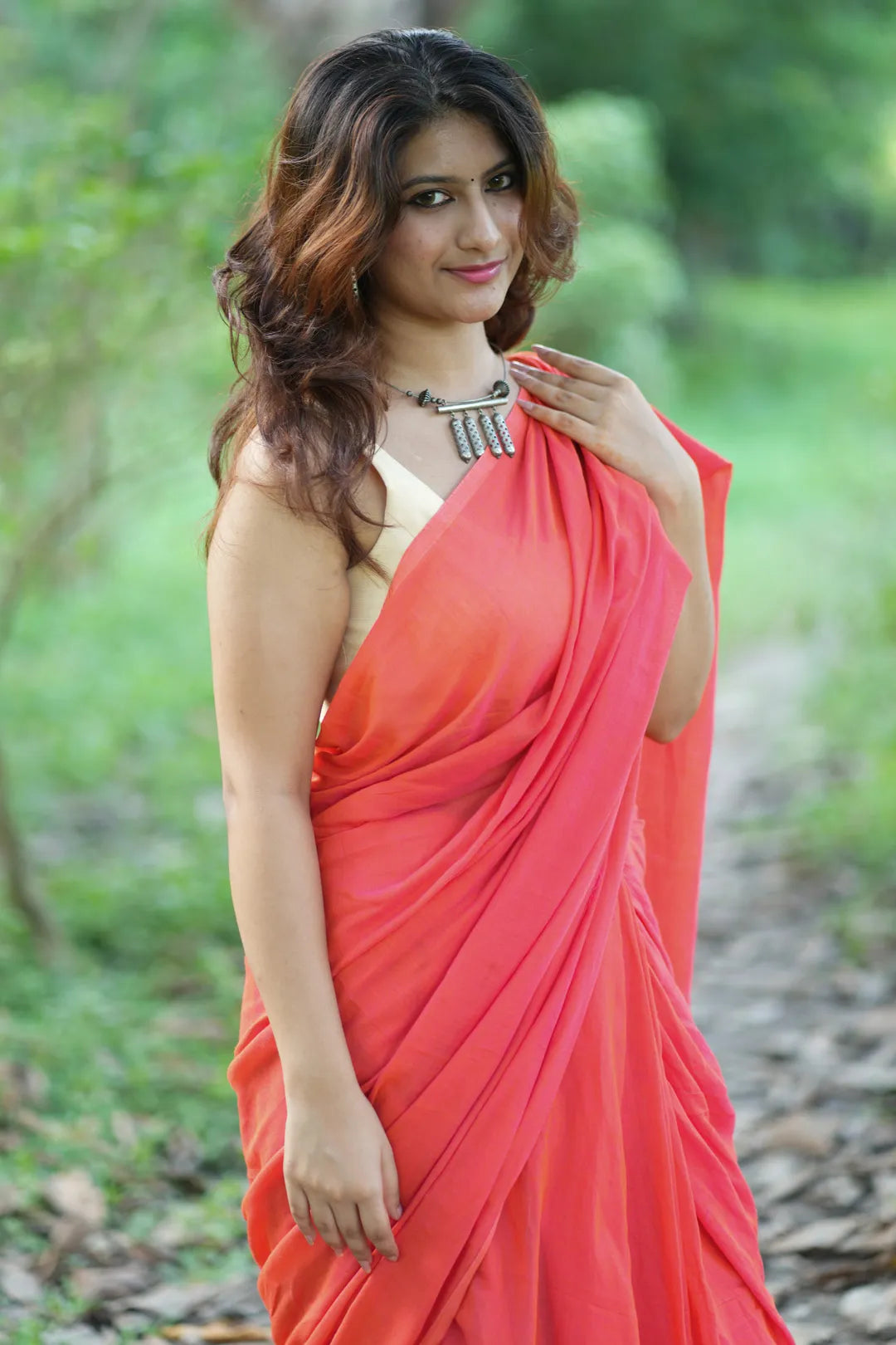 Just 16 Cherry Red Saree - I Love Sarees